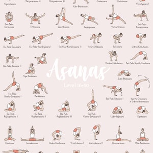 Yoga Poses Poster Yoga Art Yoga Print Yoga Gifts Yoga Signs Asana ...