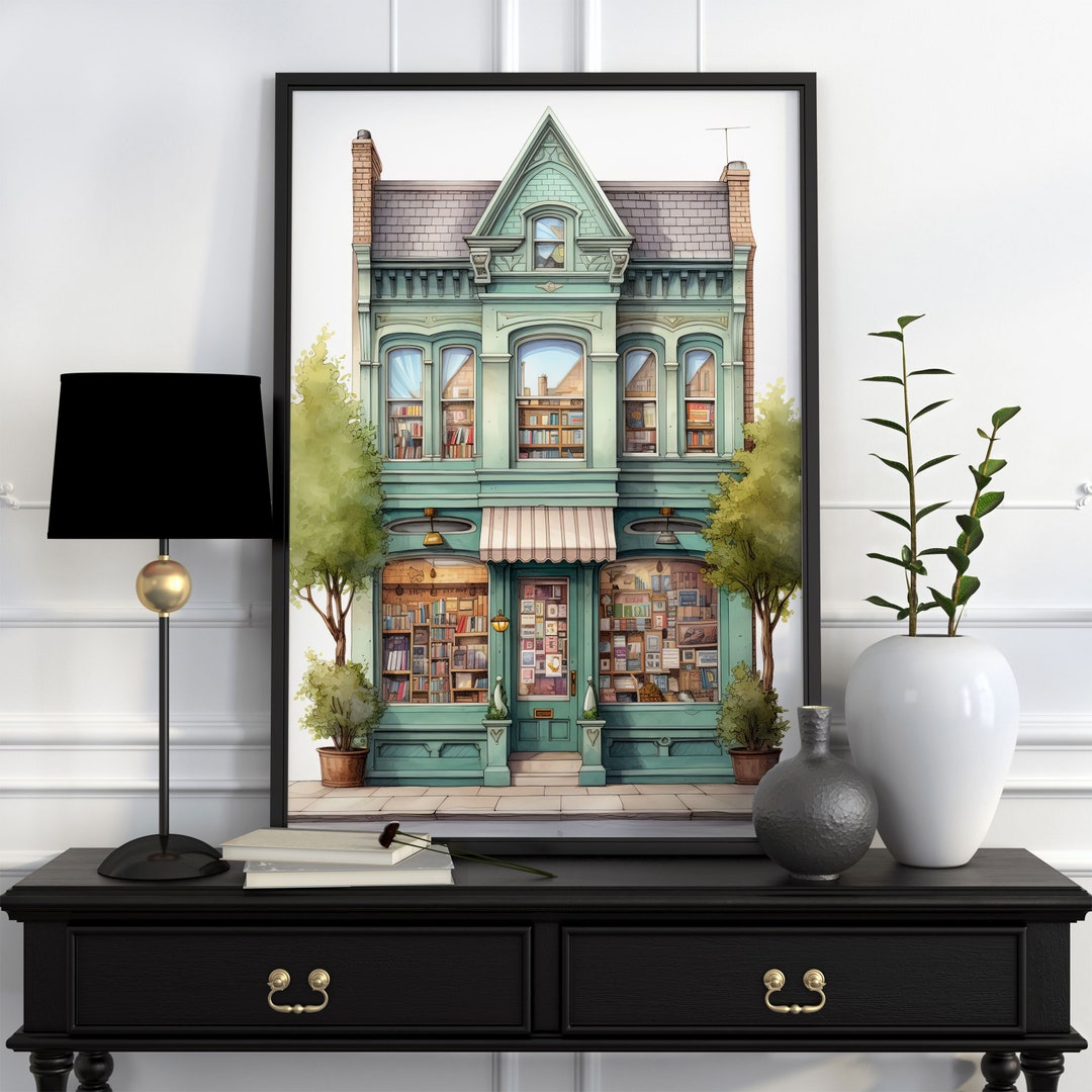 Vintage Book Store Poster, Book Shop Print, Book Lovers Gift, Reading ...