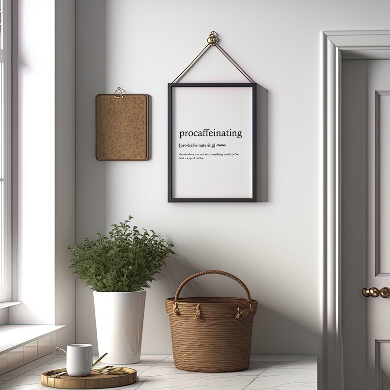Procaffeinating Definition Wall Print Coffee Print - Etsy