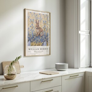 William Morris Print, Bunny William Morris Exhibition Print, Rabbit ...