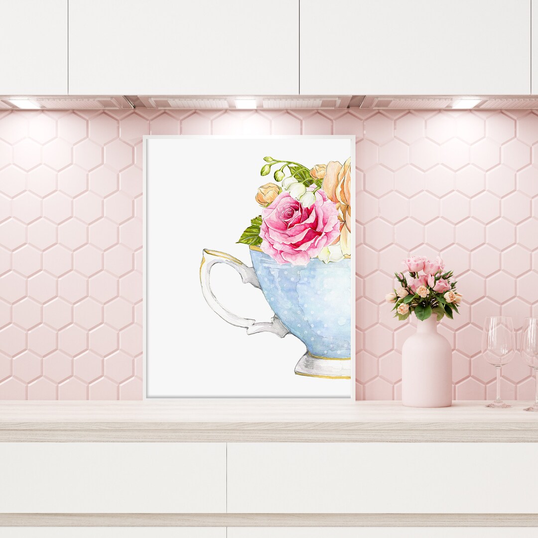Tea Wall Art Kitchen Print Tea Print Tea Sign Tea Lovers Gift Tea Cup ...