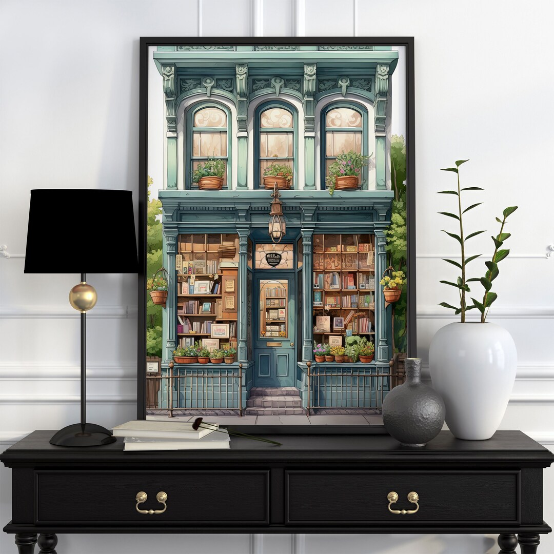 Vintage Book Store Poster, Book Shop Print, Book Lovers Gift, Reading ...
