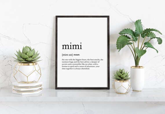 Mimi Definition Print Mimi Print Mimi Gift Gifts for | Etsy