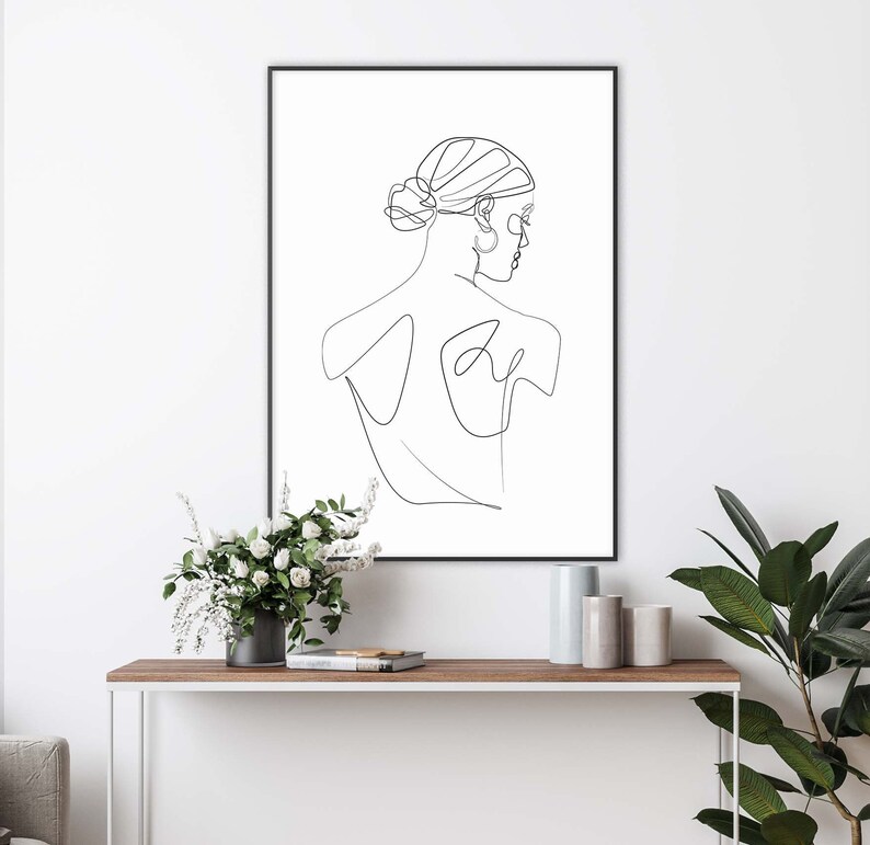 Feminine Line Drawing Print Female Line Art Feminist Print - Etsy