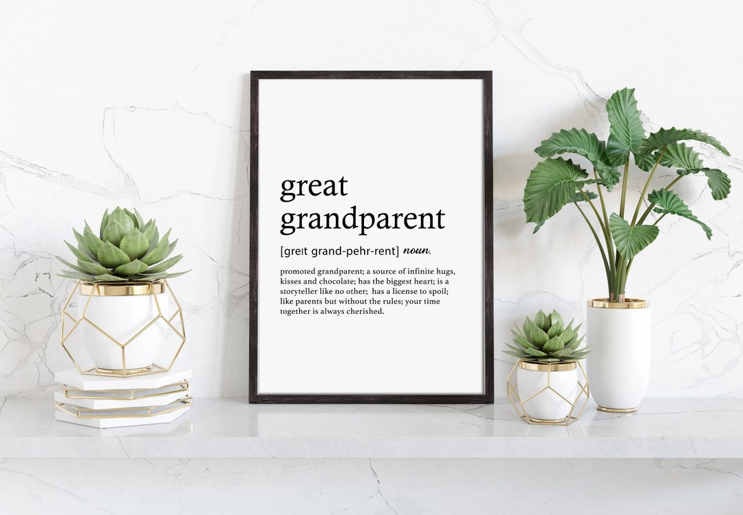 Great Grandparent Definition Print Great Grandparent Gift Gifts for ...