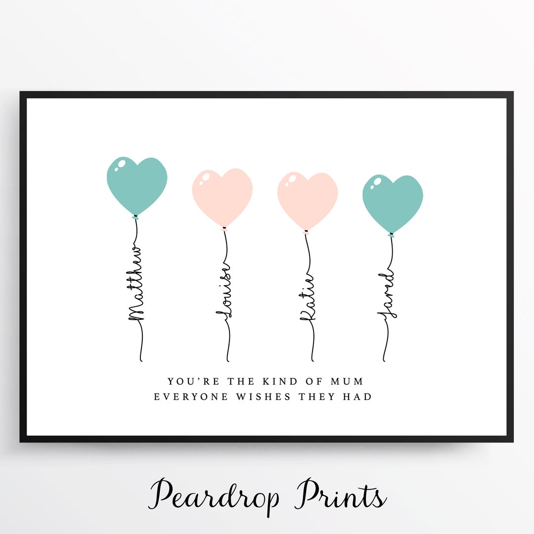 Personalised Mum Print Mothers Day Print Personalised Mother's Day Gift ...