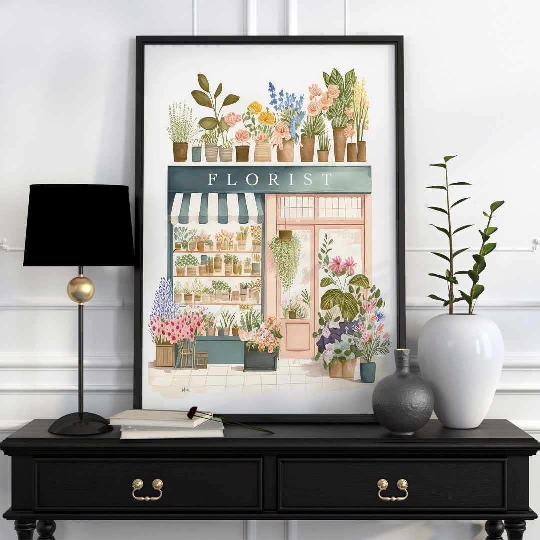 Vintage Flower Store Poster, Flower Shop Print, Flower Lovers Gift ...