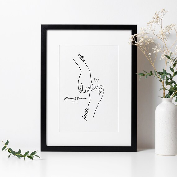 Personalised Pinky Promise Print Gift for Couple Wedding - Etsy