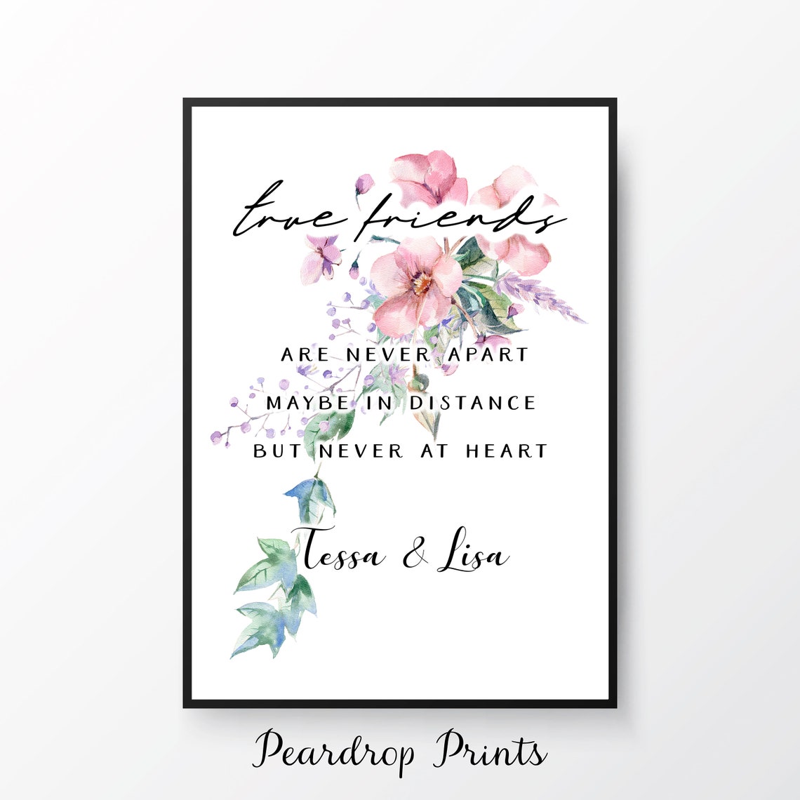 True Friends Print Personalised Gift Long Distance Gift - Etsy
