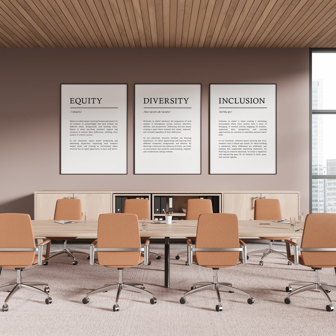 Set of 3 School Prints, Equity Definition, Diversity Definition ...