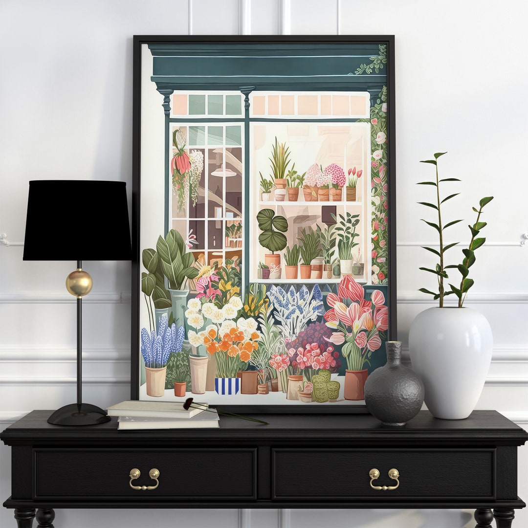 Vintage Flower Store Poster, Flower Shop Print, Flower Lovers Gift ...