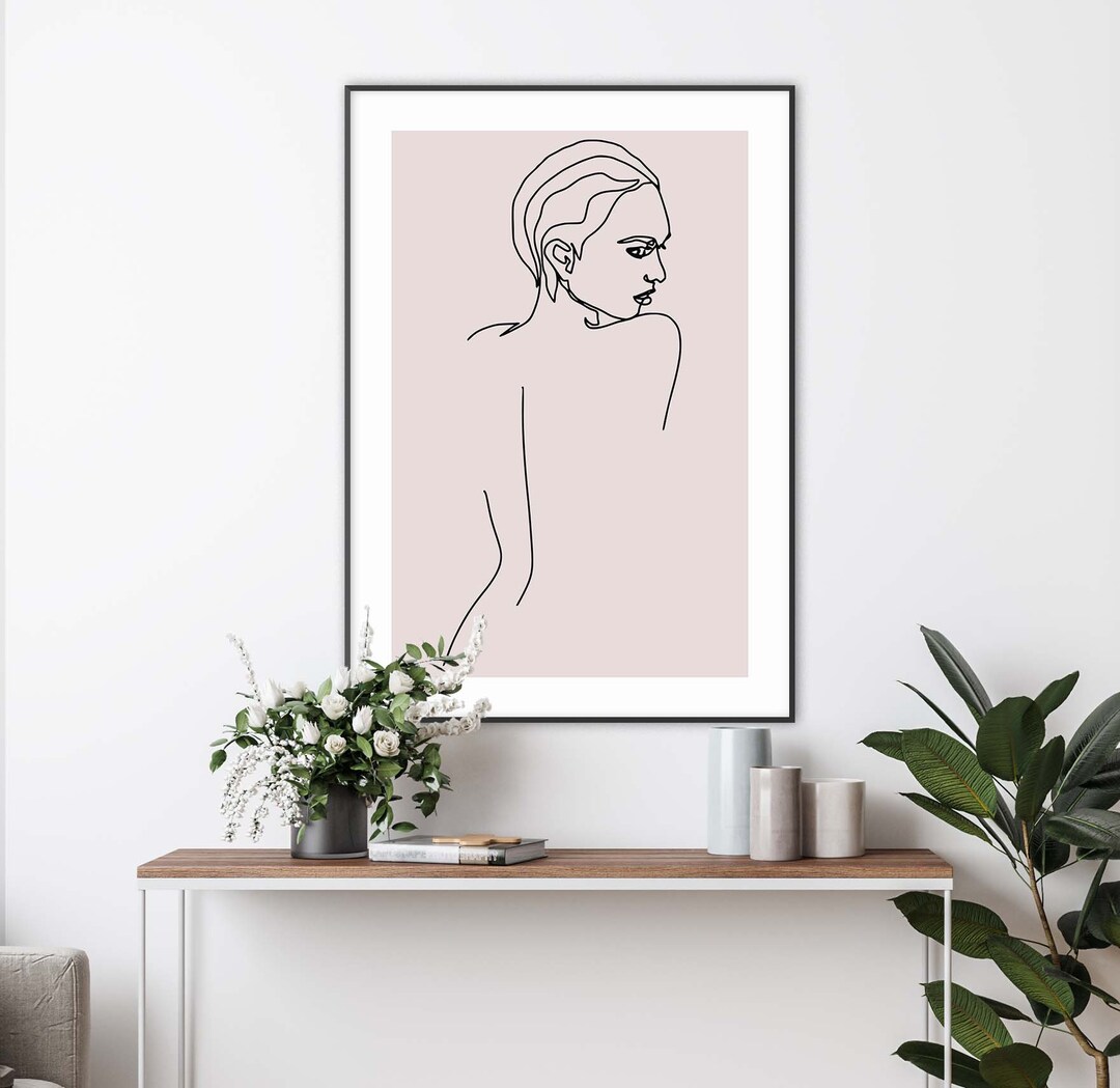 Fashion Body Line Art Print Female Feminine Line Drawing Print Body ...