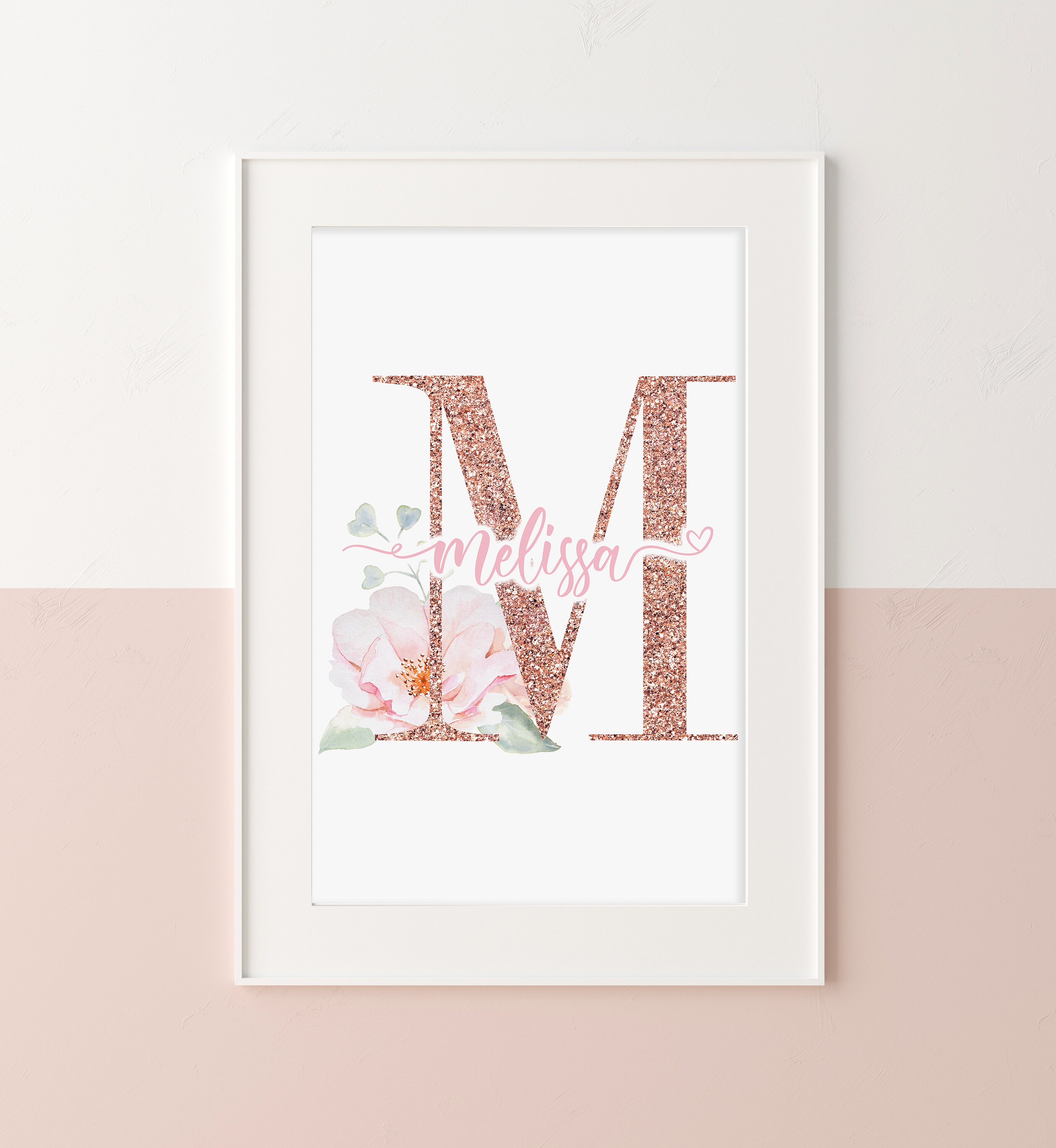 Initial Print Alphabet Poster Nursery Name Sign Baby - Etsy