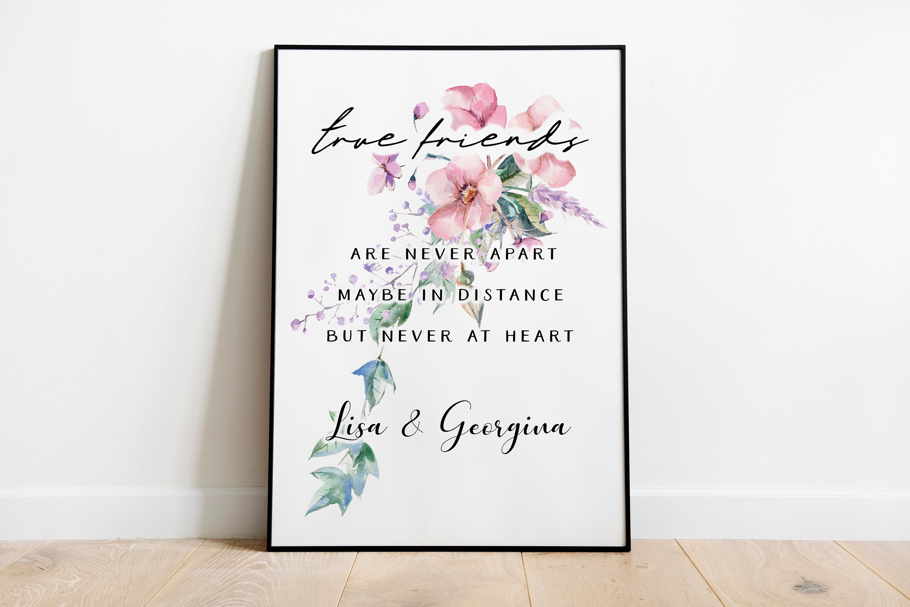 True Friends Print Personalised Gift Long Distance Gift | Etsy