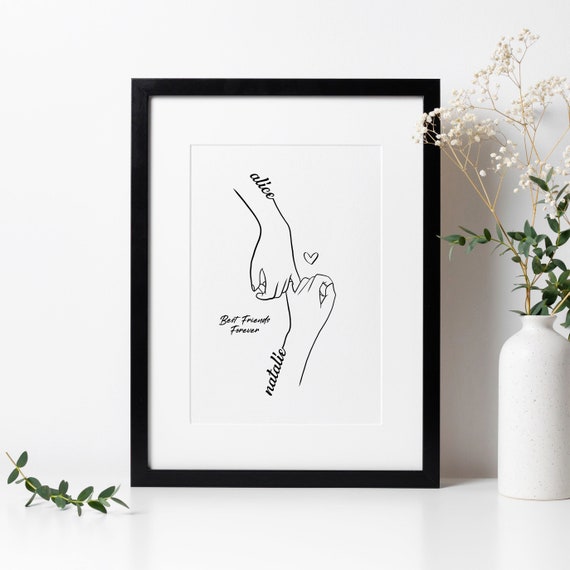 Personalised Pinky Promise Print Best Friend Gift - Etsy