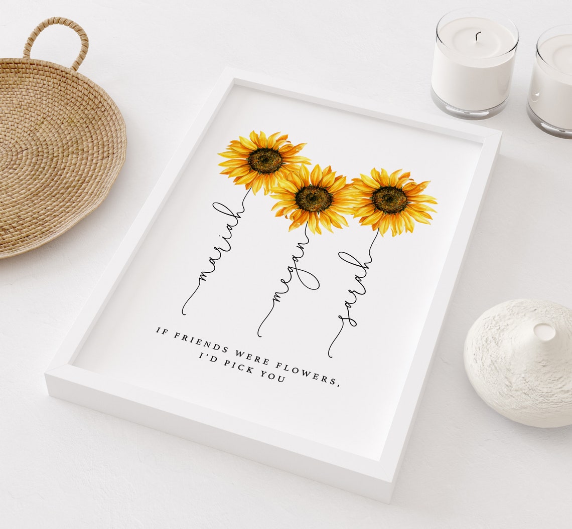 Personalised 3 Friends Print Friendship Print Best Friend - Etsy