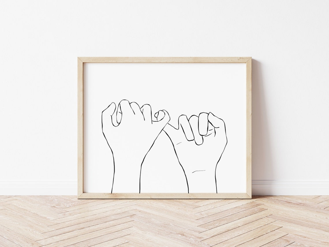 Pinky Promise Print Pinky Swear Line Art Hands Line Art - Etsy