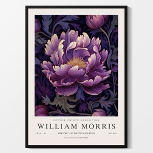 William Morris Print, Purple William Morris Exhibition Print, Floral William Morris Poster ...