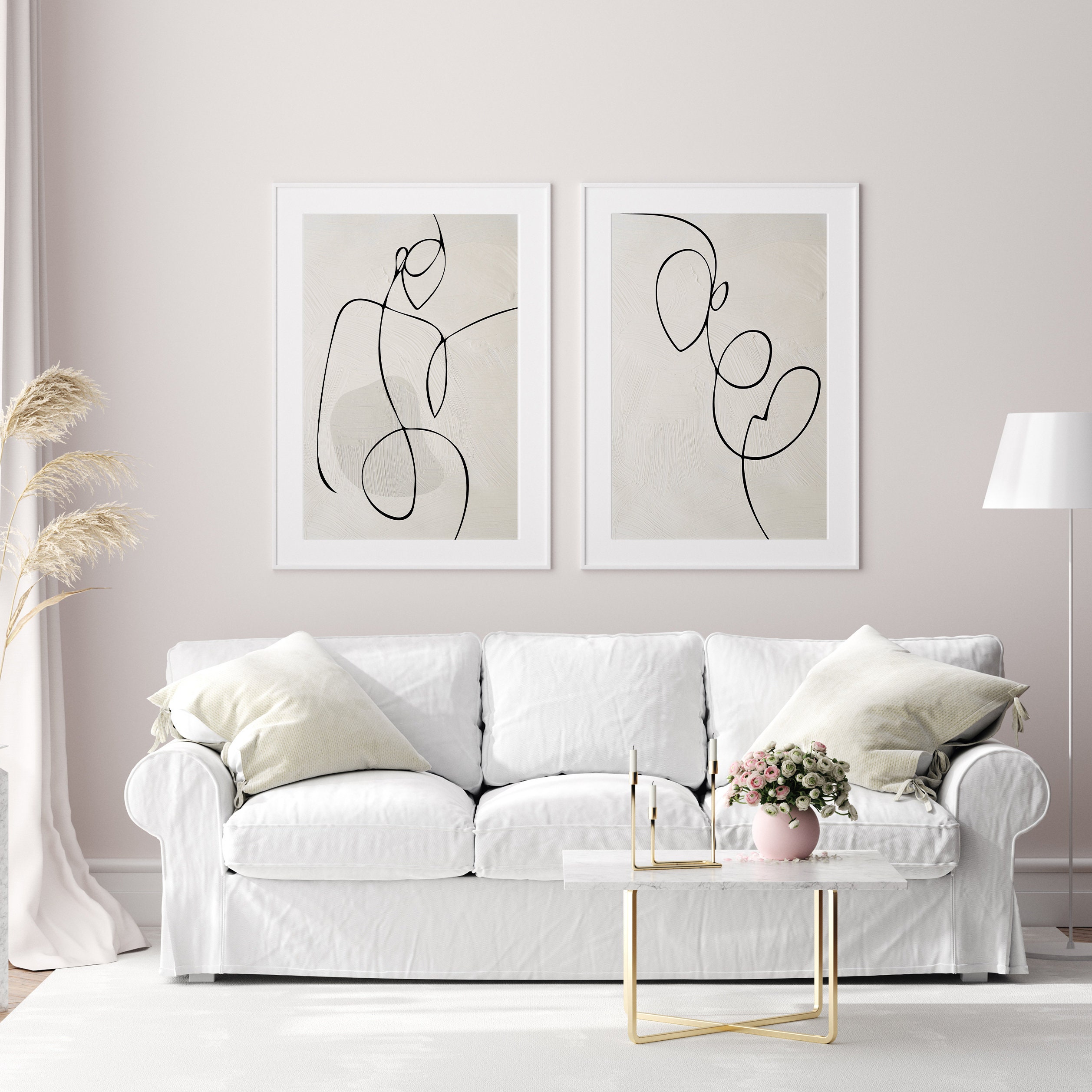 Artistic Line Drawing Abstract Line Drawing Print Neutral | Etsy