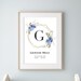 Personalised Initial Name Print A5 A4 A3 A2, 8X10 5X7 Blue Nursery ...