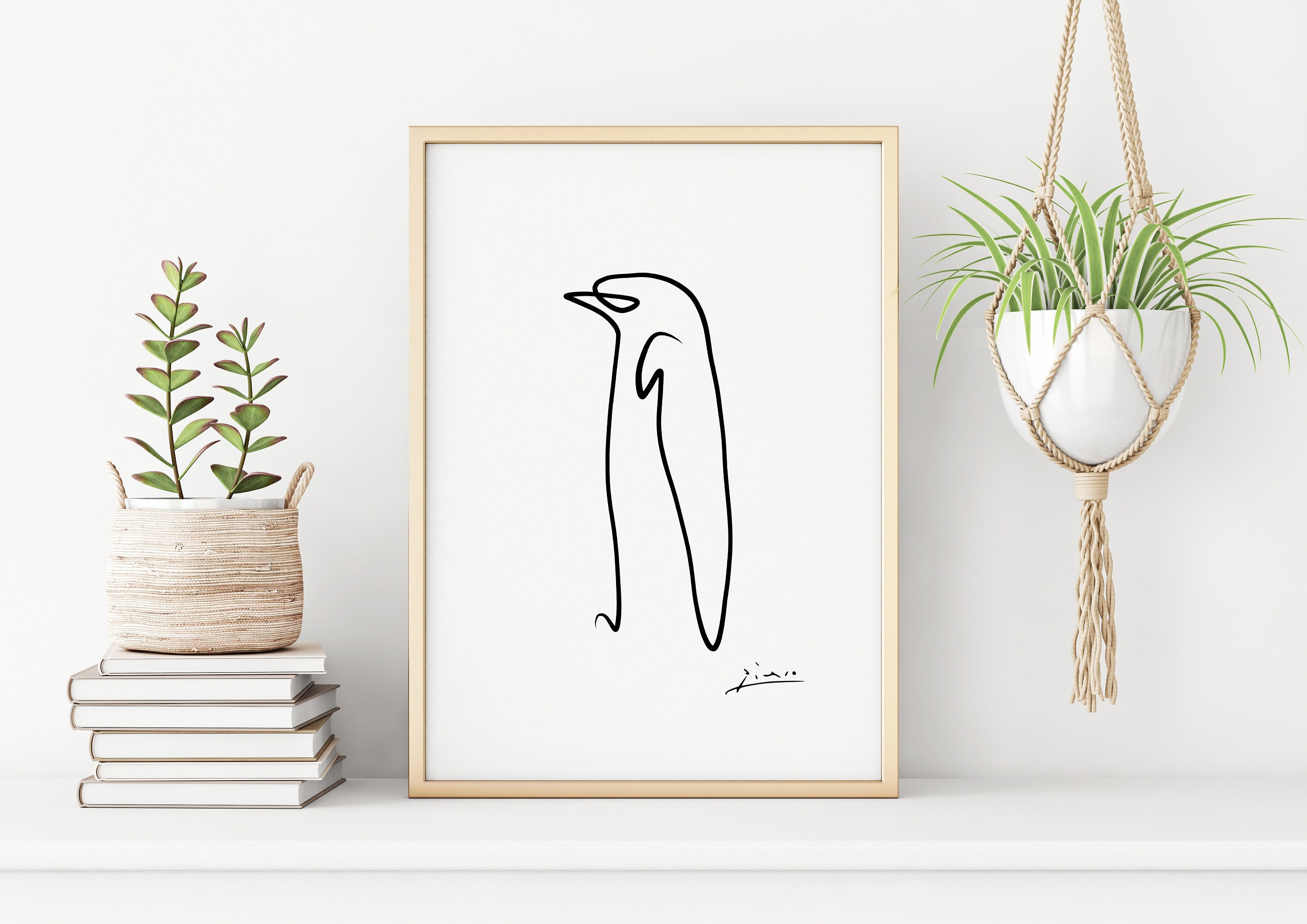 Pablo Picasso Penguin Print Penguin Wall Art Minimalist - Etsy