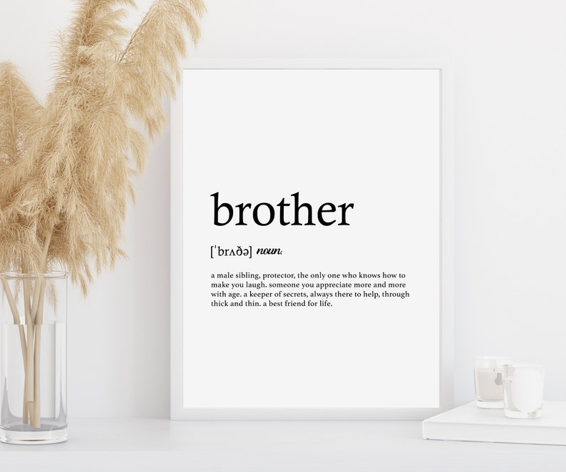 Brother Definition Print Brother Gift Gifts for Brother | Etsy