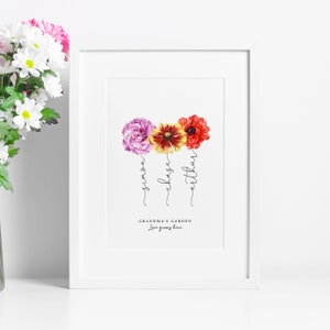 Personalised Nanny Print Grandma Gift Gifts for Nan Nanny Birthday Gift ...