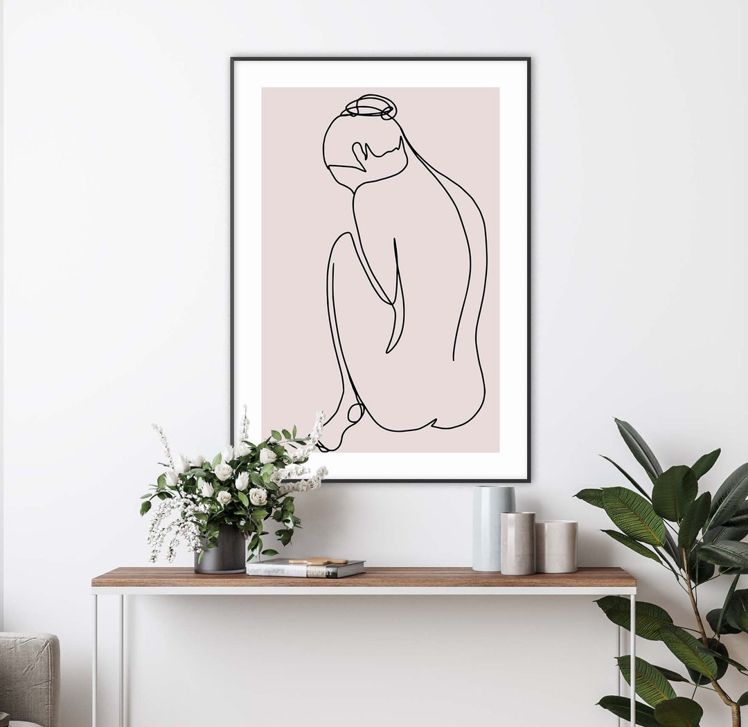 Feminine Line Drawing Print Female Line Art Feminist Print Minimal Wall ...