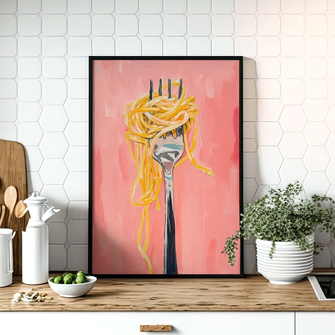 Spaghetti Poster, Italian Food Art, Pasta Art, Vintage Food Print, Food ...