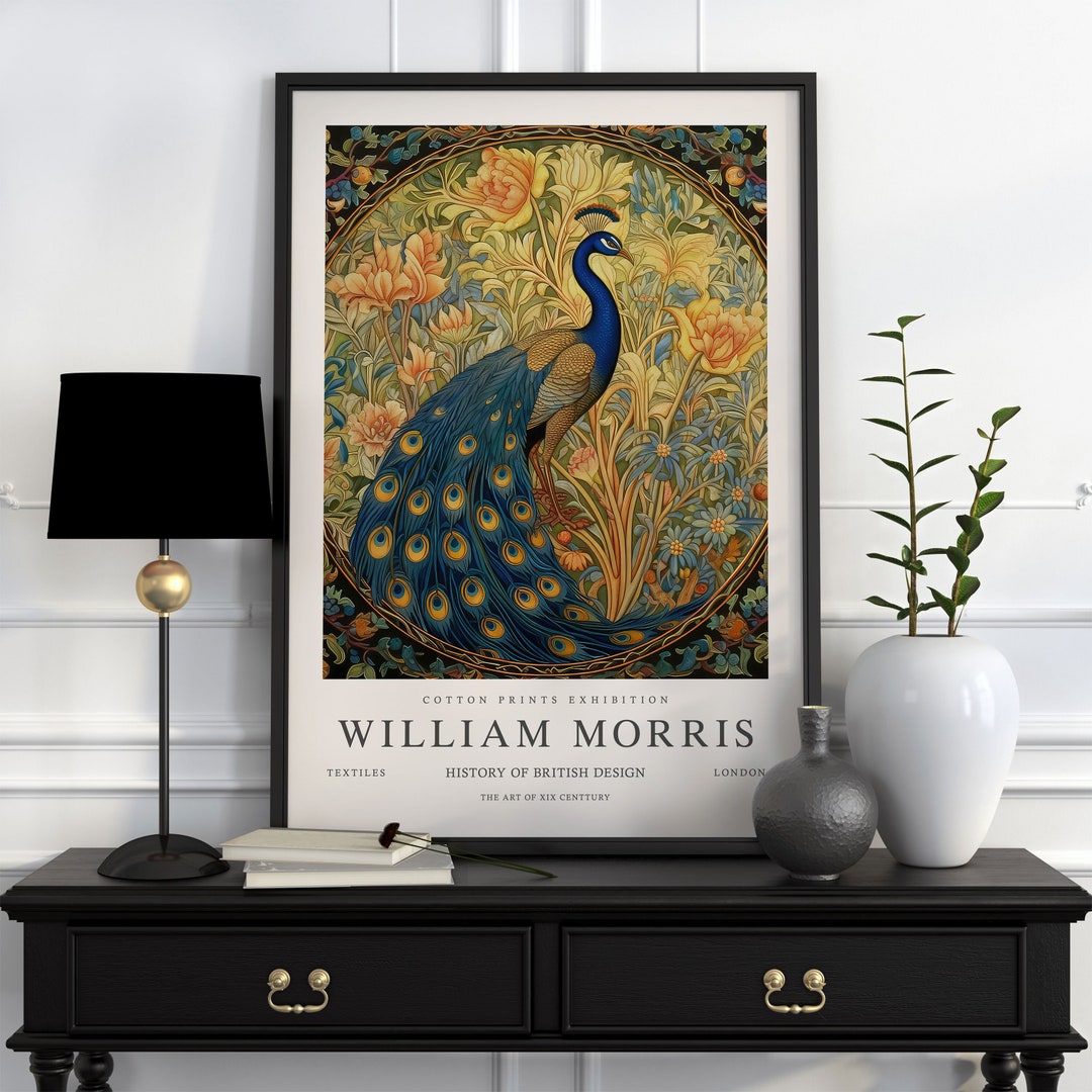 William Morris Print, Peacock William Morris Exhibition Print, William ...