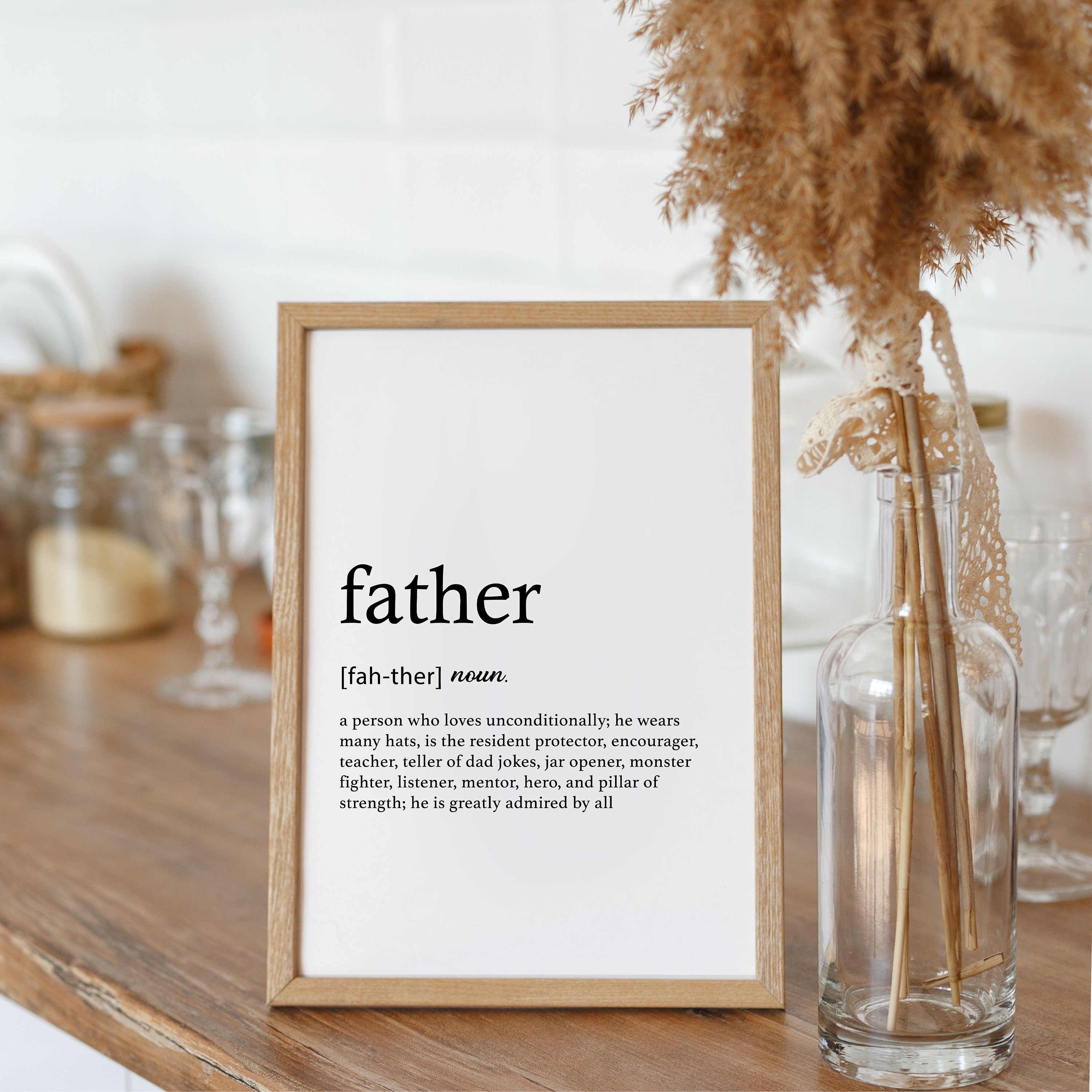Father Definition Print Father Gift Gifts for Father Dad | Etsy