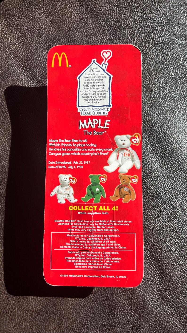 Beanie Baby - Maple the Bear - White - Etsy