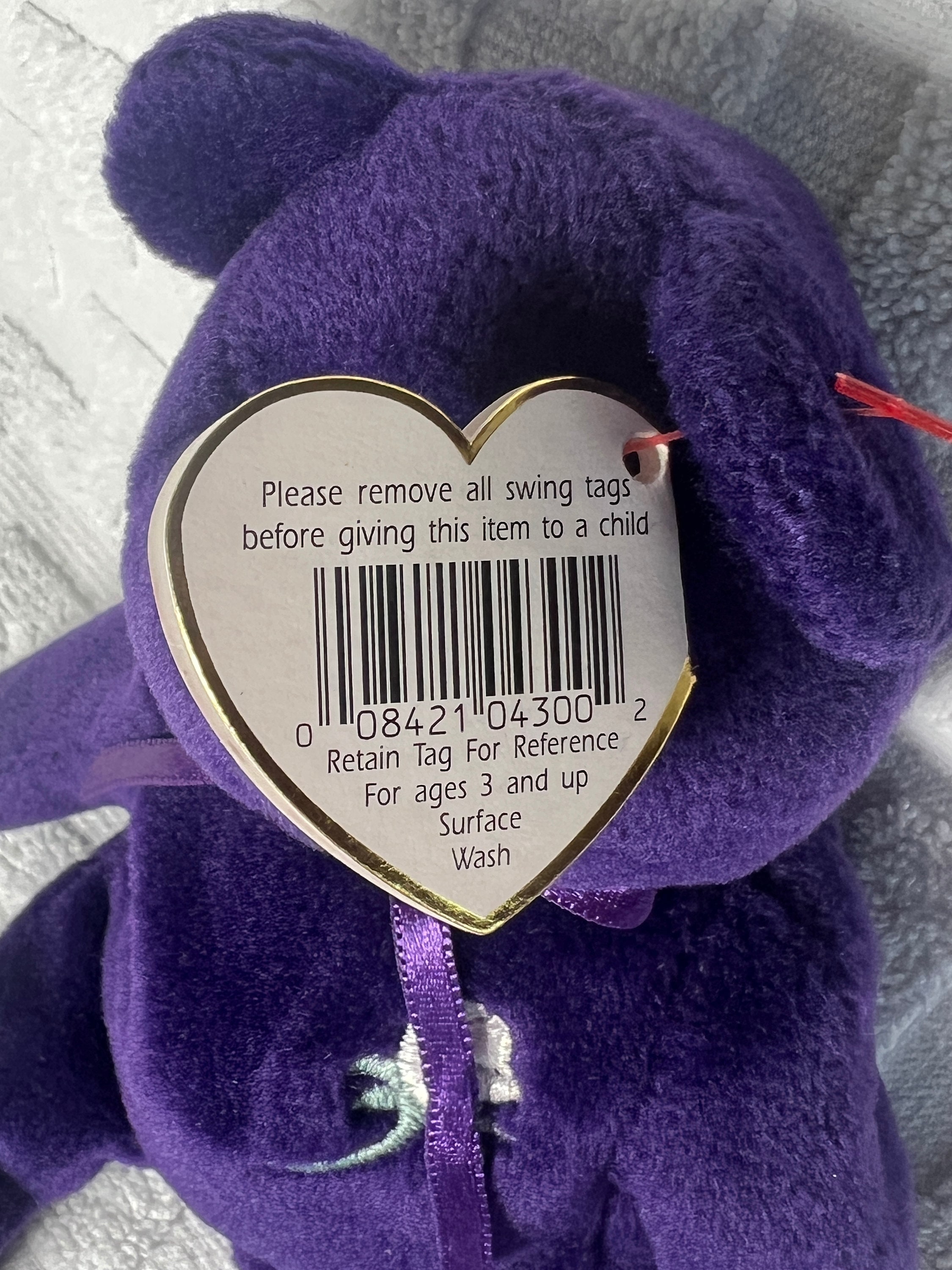 Vintage 1997 Extremely Rare Princess Diana Commemorative Purple Bear Ty ...