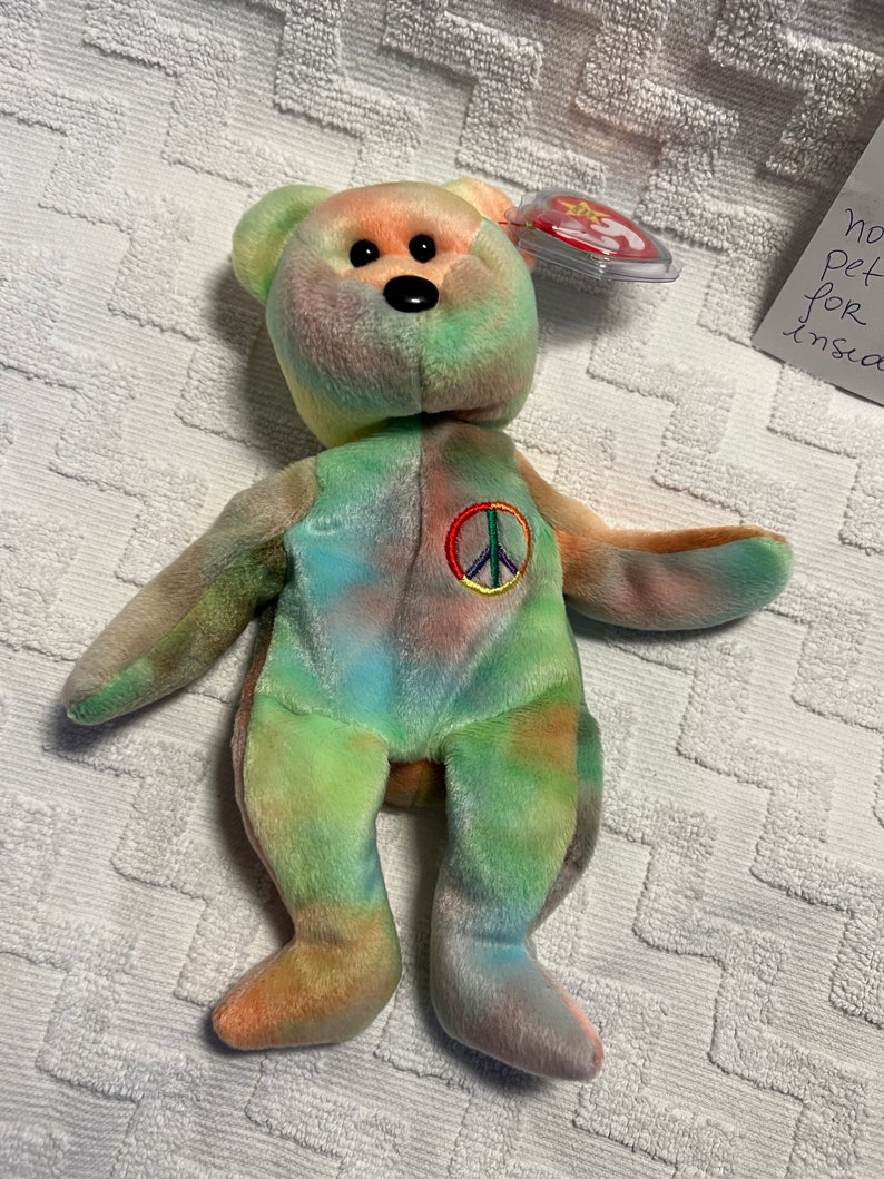 Rare TY Peace Beanie Baby Bear - 1996. - Etsy