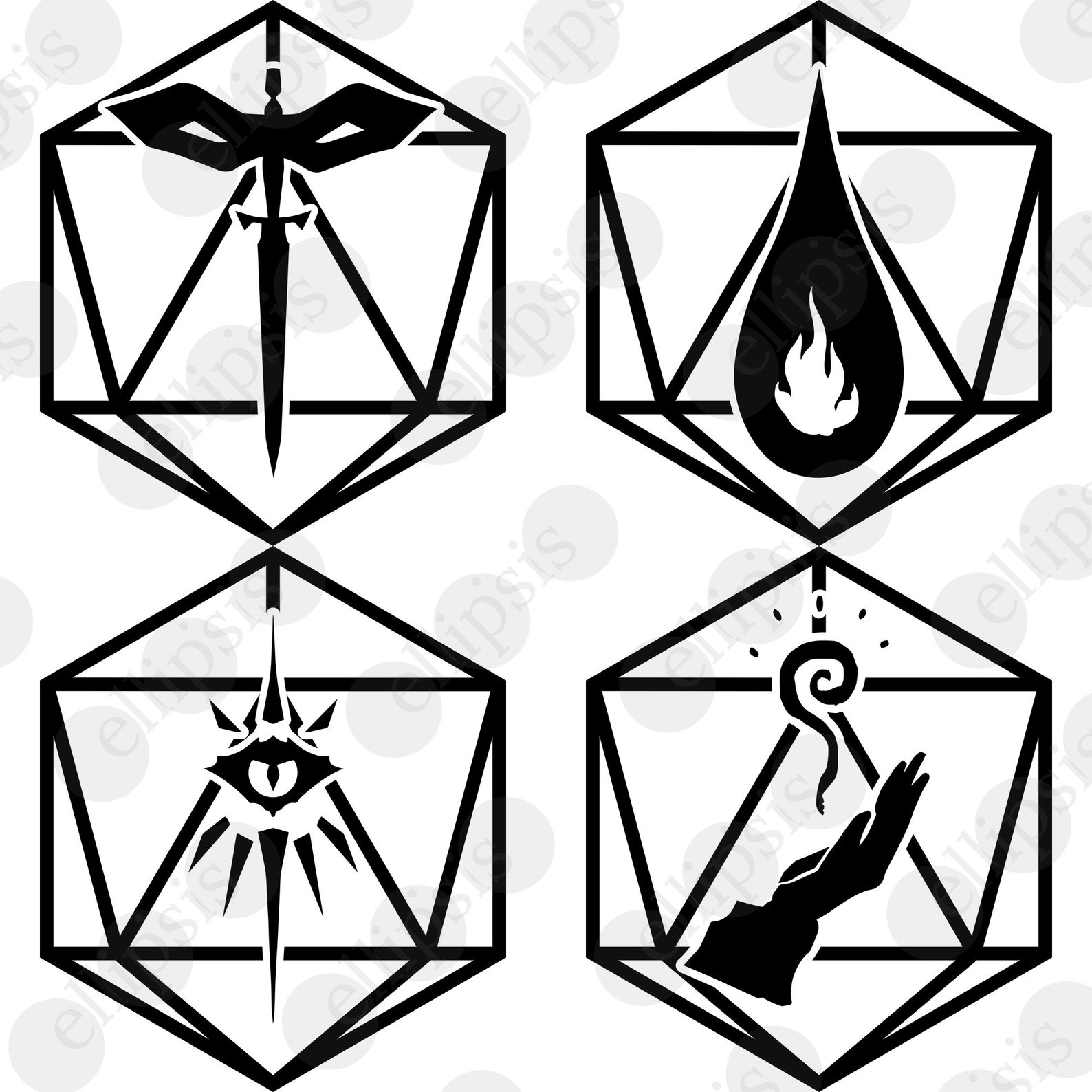 D20 D&D Class Symbol Decal - Etsy