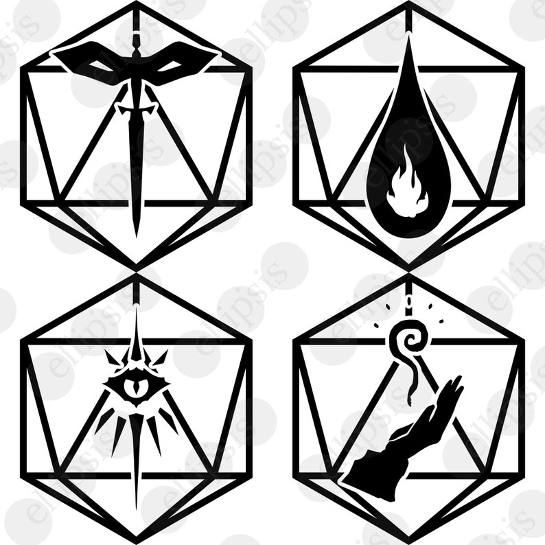 D20 D&D Class Symbol Decal - Etsy