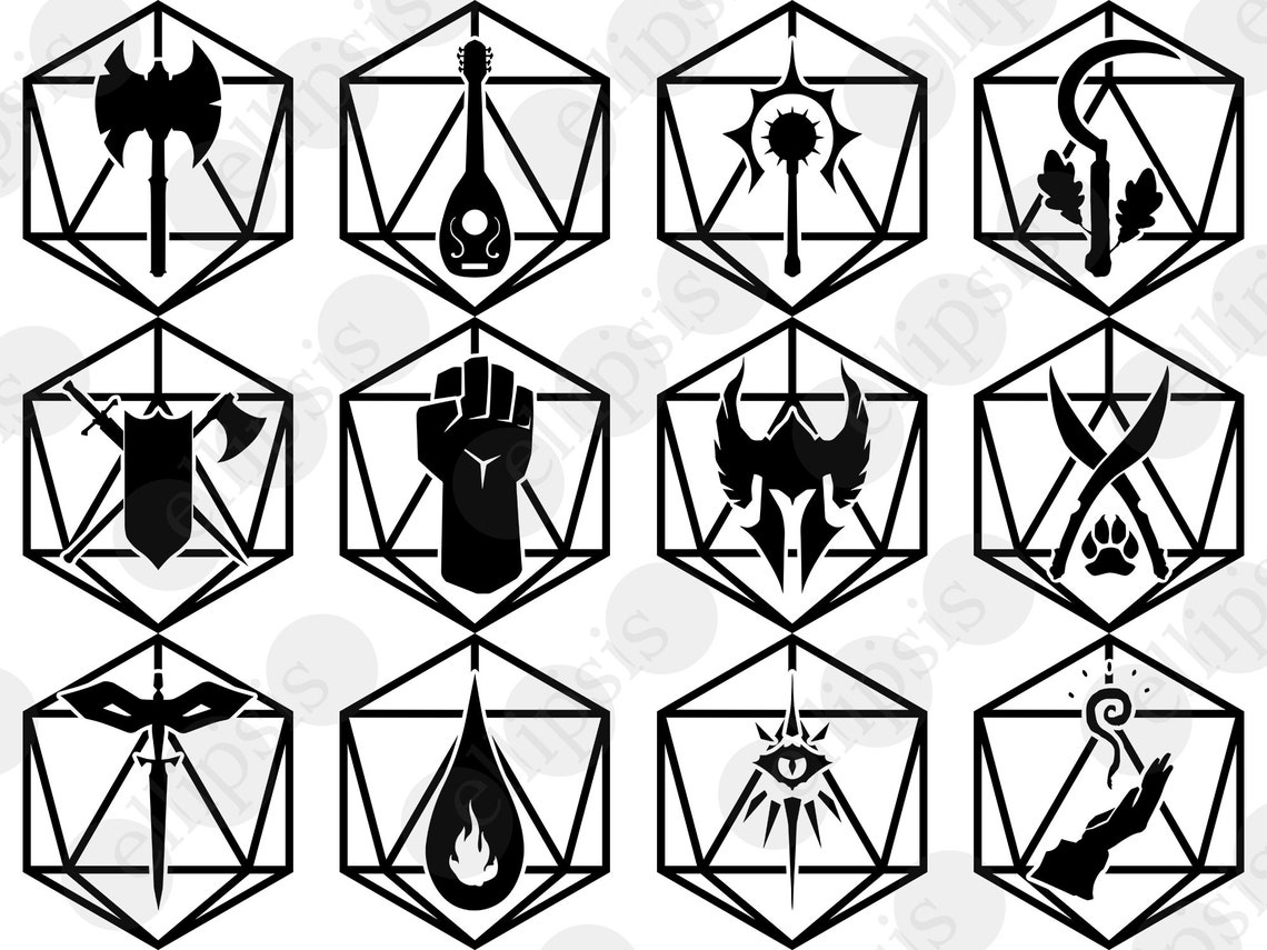 D20 D&D Class Symbol Decal - Etsy