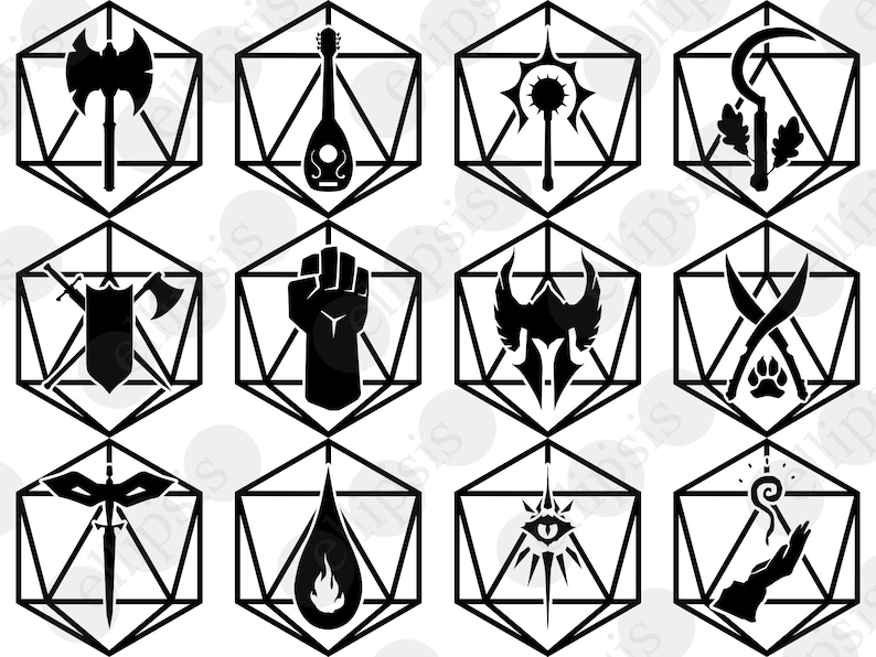 D20 D&D Class Symbol Decal - Etsy