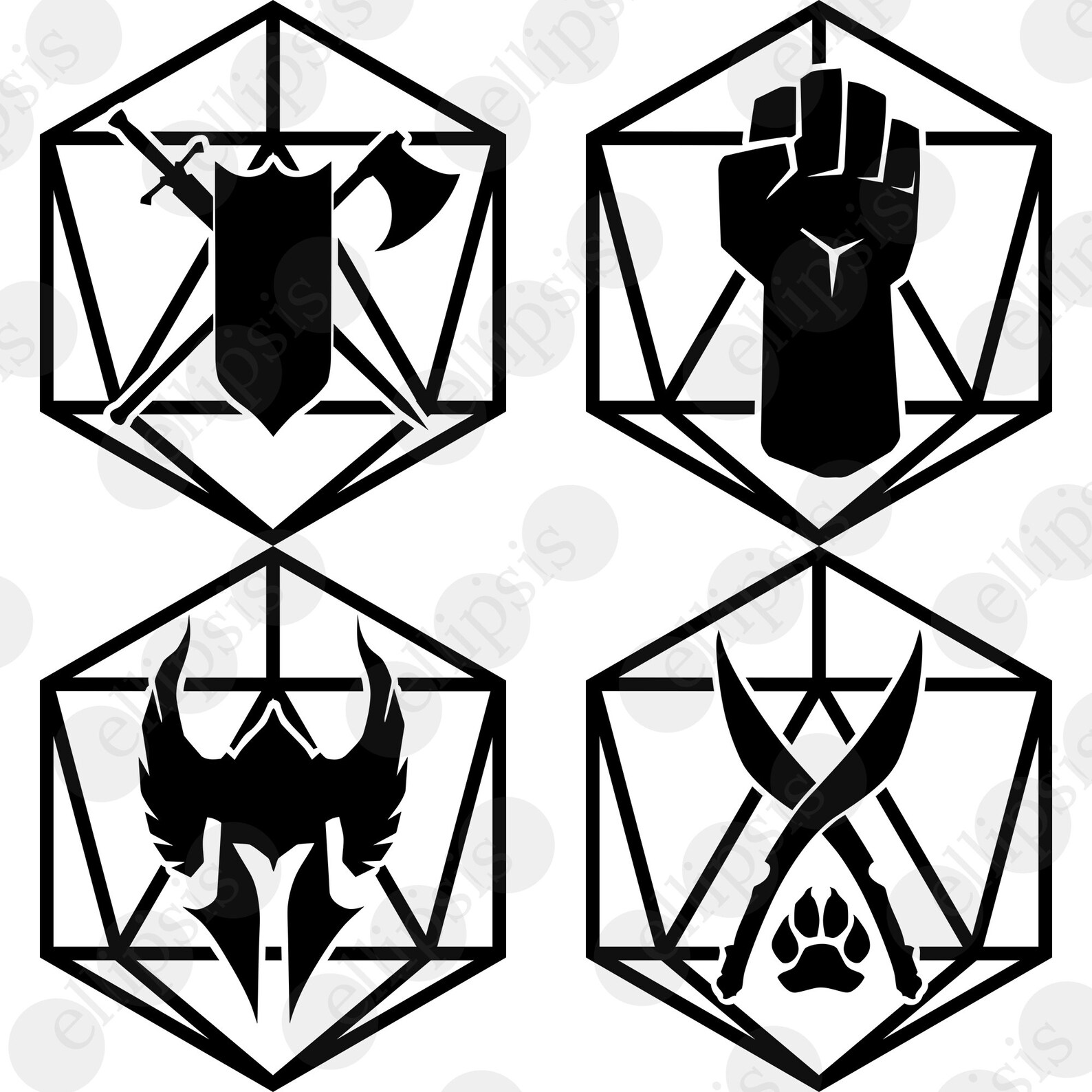 D20 D&D Class Symbol Decal - Etsy