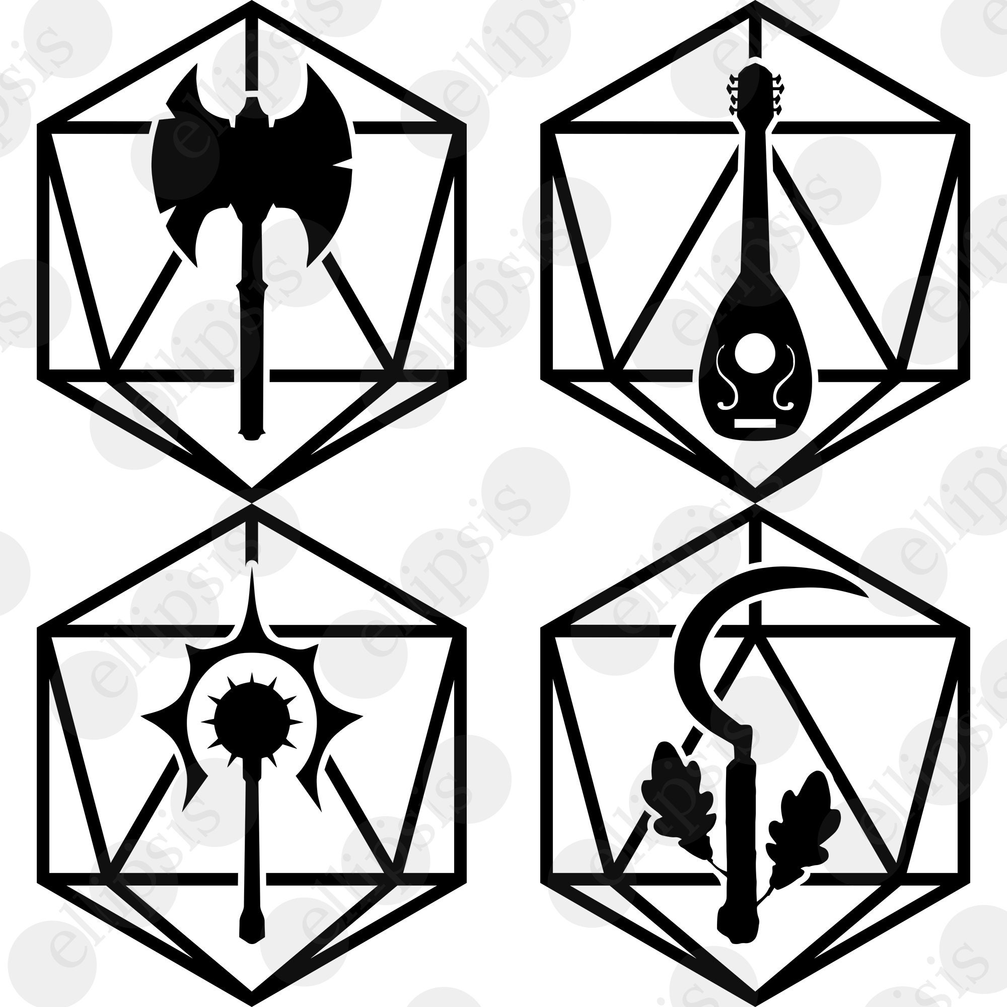 D20 D&D Class Symbol Decal - Etsy