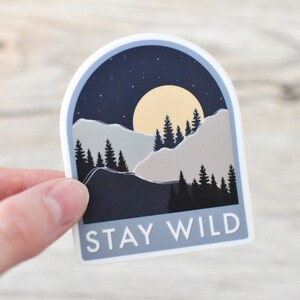Stay Wild Mountain Sticker, Outdoors Sticker, Adventure Sticker ...