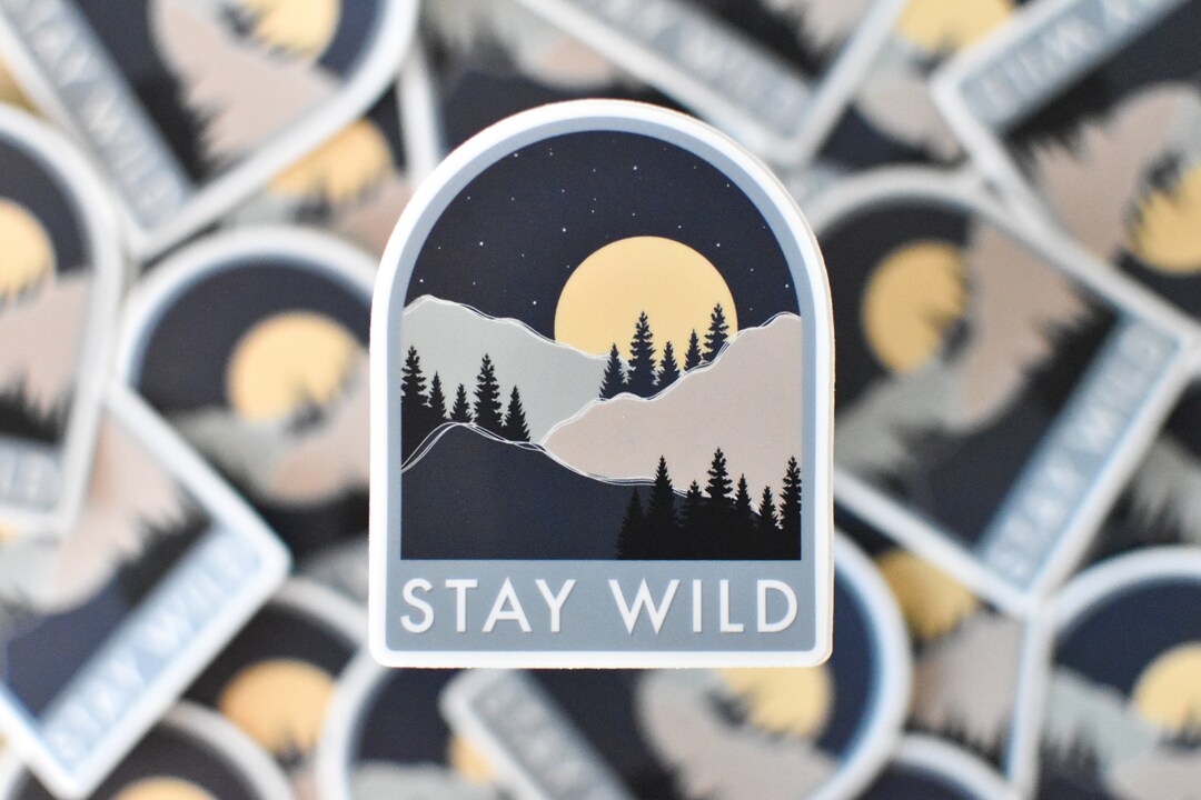 Stay Wild Mountain Sticker, Outdoors Sticker, Adventure Sticker ...