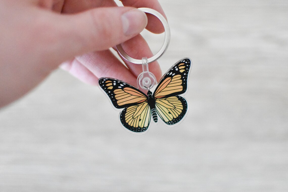 Monarch Butterfly Keychain Butterfly Gift Insect Keychain - Etsy