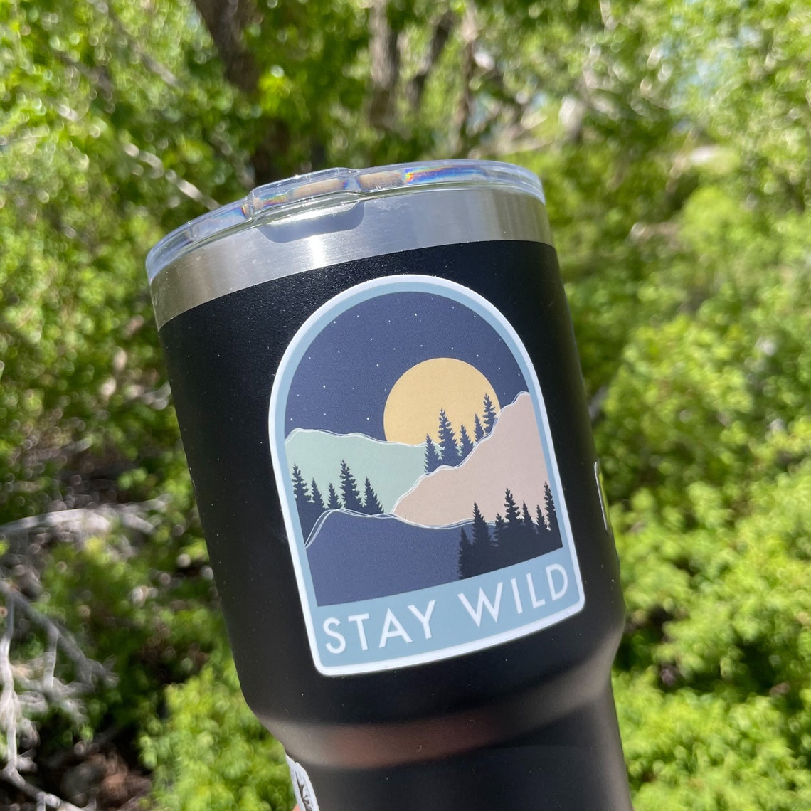 Stay Wild Mountain Sticker Outdoors Sticker Laptop Sticker - Etsy