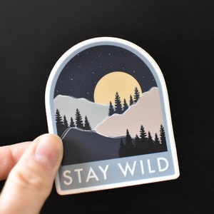 Stay Wild Mountain Sticker, Outdoors Sticker, Adventure Sticker ...