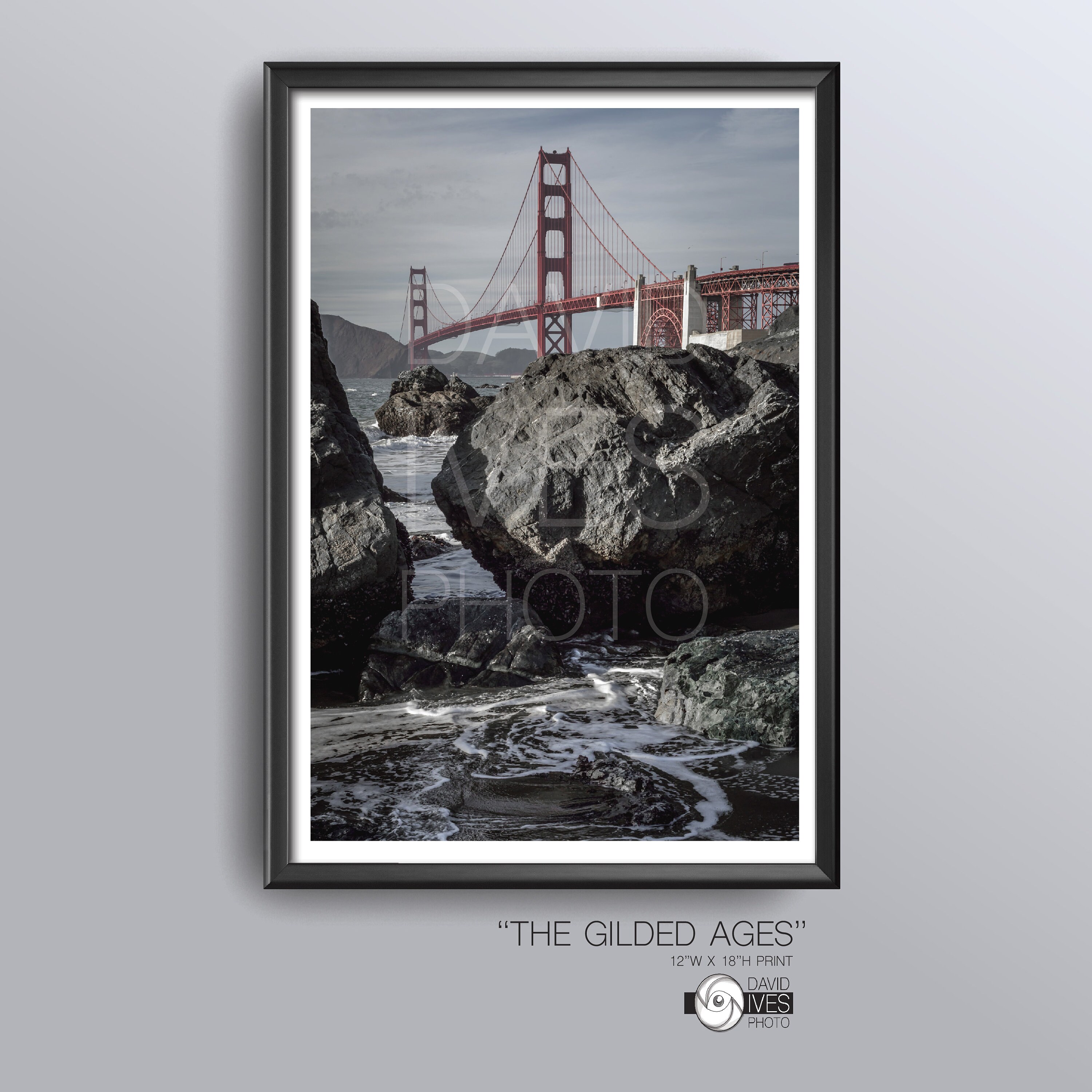The Gilded Ages the Golden Gate Bridge Between Boulders on Baker Beach ...
