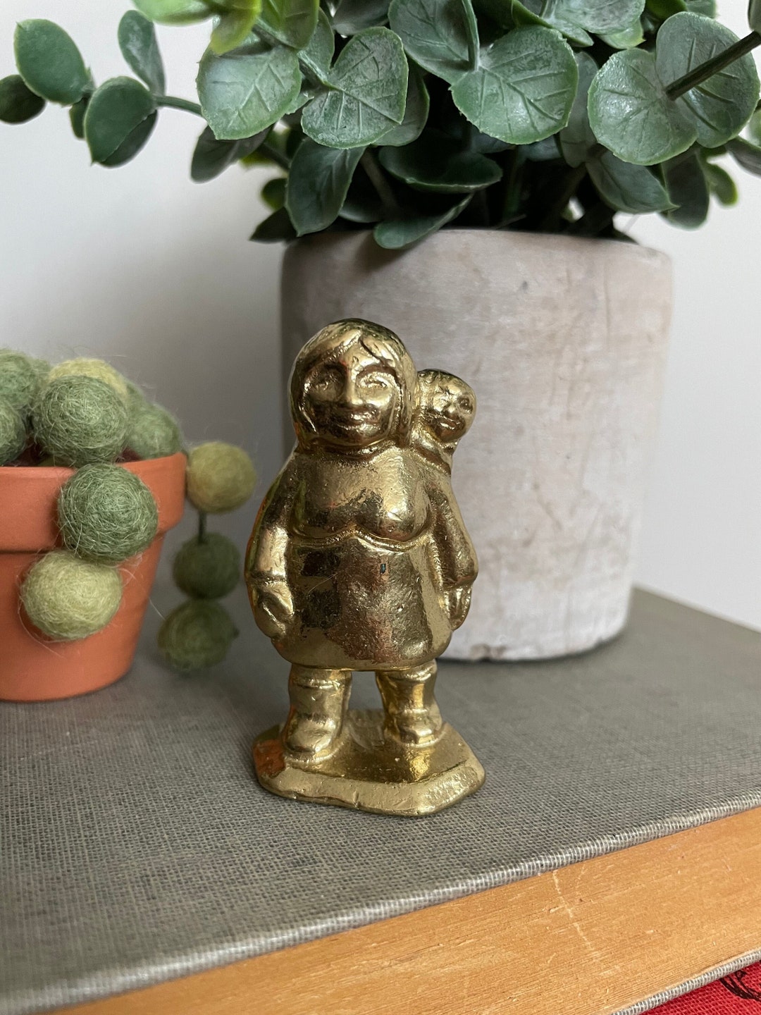 Vintage Solid Brass Baby Wearing, Mama, Baby, Amauti Coat, Inuit Parka ...