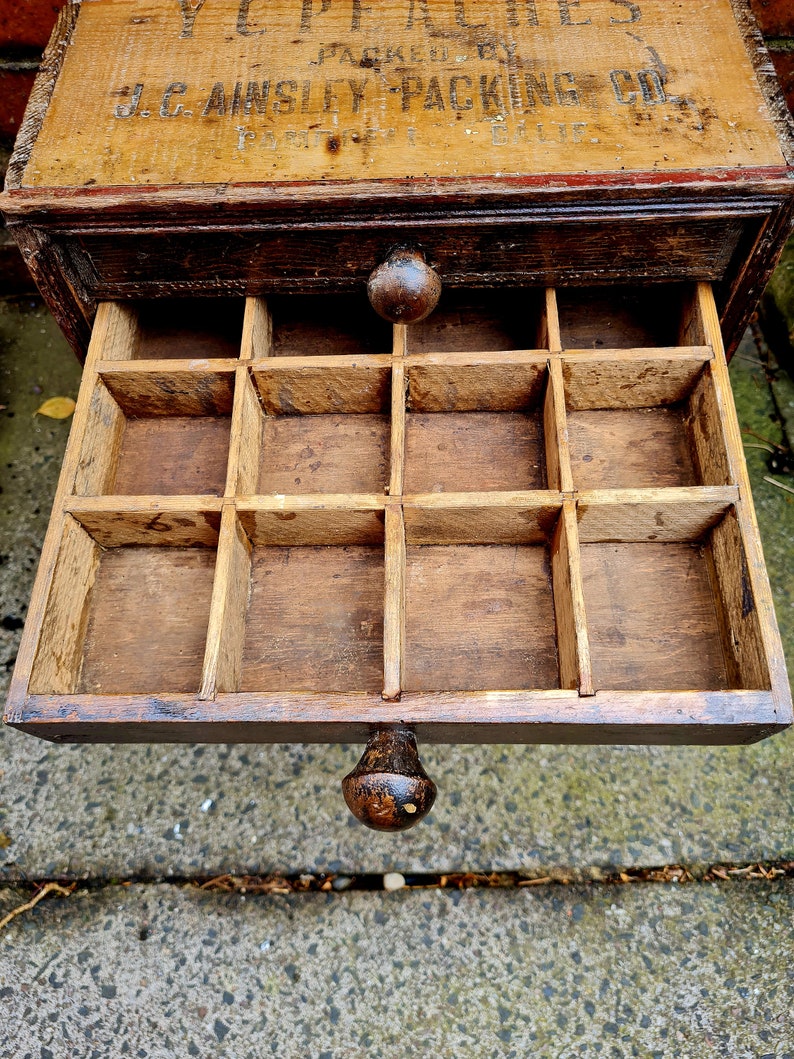 Antique Scratch Build Bench Top Engineers Drawers Collectors Drawers ...