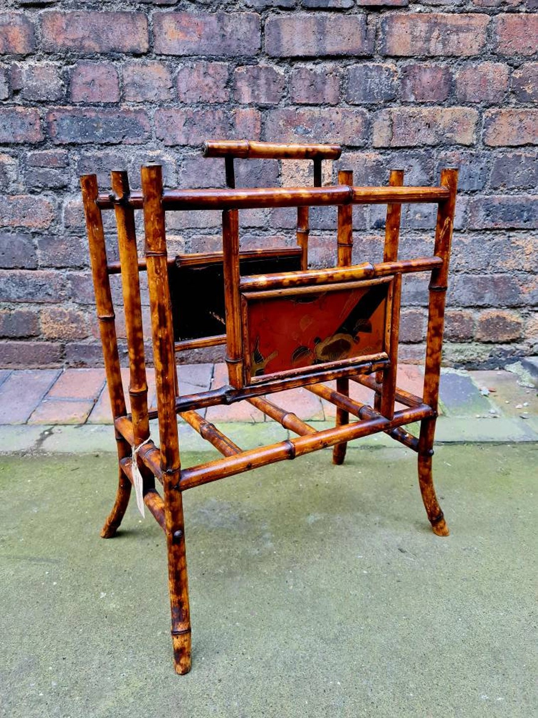 Antique Anglo-japanese Style Tiger Bamboo Magazine Rack - Etsy
