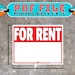 For Rent Sign PDF Digital Download 8.5x11 Inches PDF Format | Etsy